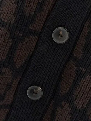 Valentino Garavani Toile Iconographe Wool Cardigan - Brown