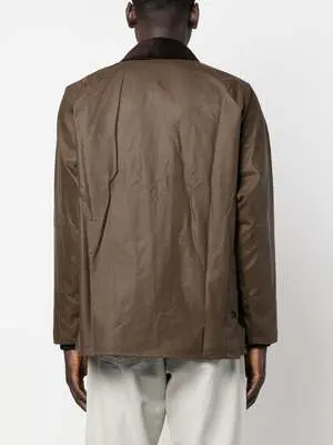 Barbour Bedale Wax Jacket With Logo Embroidery - Brown