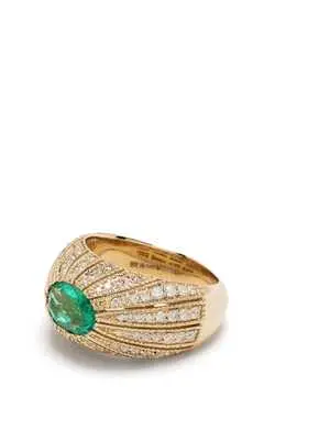 Jacquie Aiche 14kt Yellow Emerald And Diamond Ring