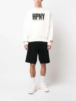 Heron Preston Cotton Sweatshirt With Flocked Logo