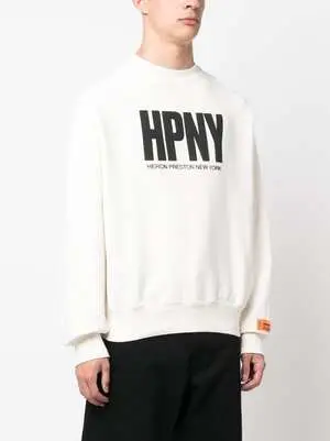 Heron Preston Cotton Sweatshirt With Flocked Logo