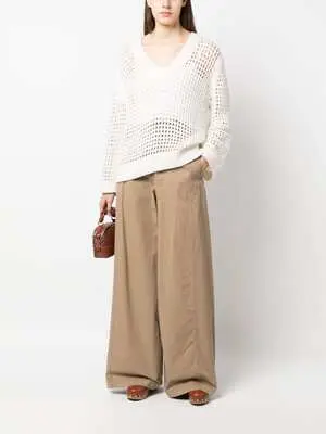 Dorothee Schumacher V-neck Open Knit Sweatshirt