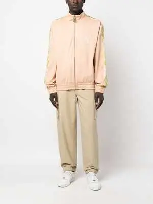 Gcds Reflective Logo-print Zip-up Sweatshirt - Neutrals