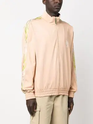 Gcds Reflective Logo-print Zip-up Sweatshirt - Neutrals