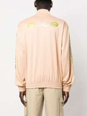 Gcds Reflective Logo-print Zip-up Sweatshirt - Neutrals