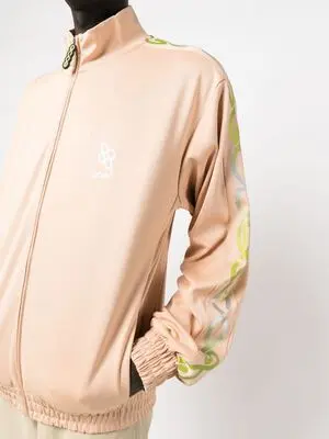 Gcds Reflective Logo-print Zip-up Sweatshirt - Neutrals