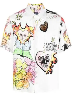 RASSVET Drawstrings Graphic-print Shirt