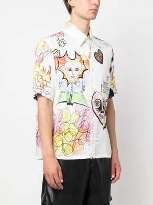 RASSVET Drawstrings Graphic-print Shirt