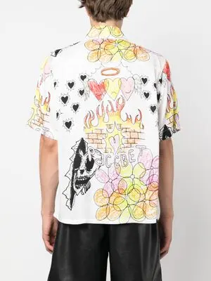 RASSVET Drawstrings Graphic-print Shirt