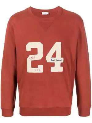 Saint Laurent Embroidered Logo Cotton Sweatshirt