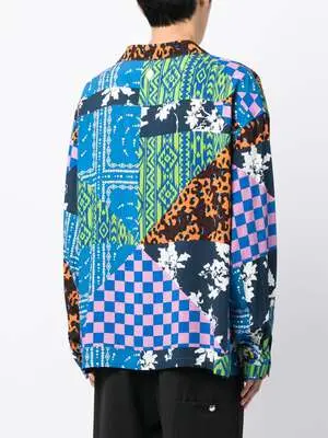 COUNTY OF MILAN Mix-print Camp Collar Shirt