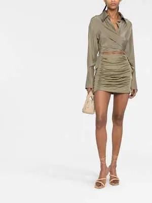 Gauge81 Ruched Stretch Jersey Mini Skirt