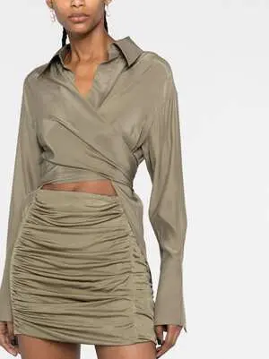Gauge81 Ruched Stretch Jersey Mini Skirt