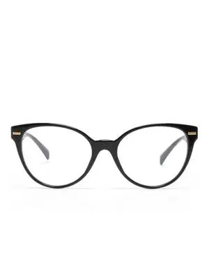 Versace Medusa Plaque Round-frame Glasses - Black