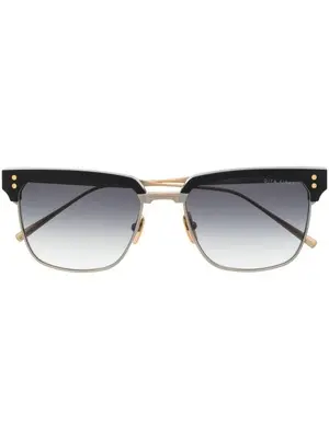 Dita Contrasting-bridge Sunglasses - Gold