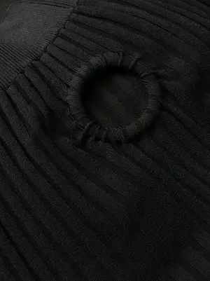 Stella McCartney Ribbed Knit Wide Leg Plissé Palazzo Pants
