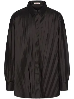 Valentino Garavani Pleated Long Sleeves Shirt - Black