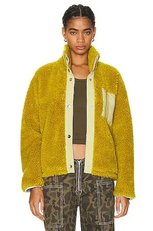 Sandy Liang Tim Fleece Jacket In Olive