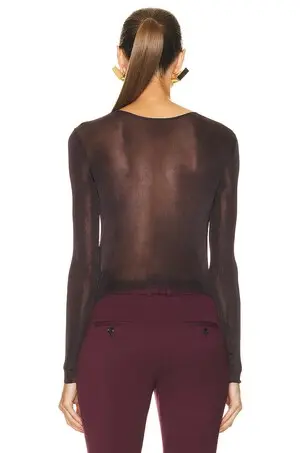 Saint Laurent Long Sleeve Sweater - Prune