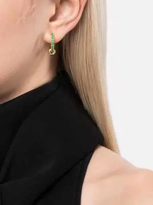 SPINELLI KILCOLLIN 18k Yellow Ara Emerald Hoop Earrings - Gold