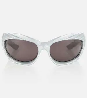Balenciaga Spike Oval Sunglasses - Silver