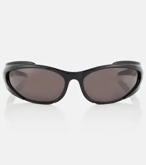 Balenciaga Oval Full Rim Sunglasses - Black