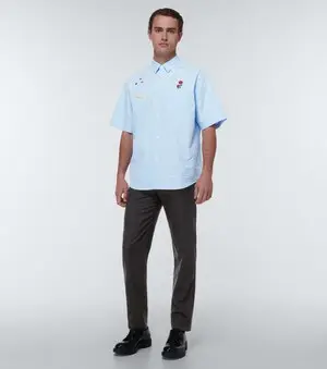Undercover Embroidered Cotton Poplin Shirt