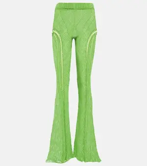 ROBERTA EINER Disco High-rise Flared Pants - Green
