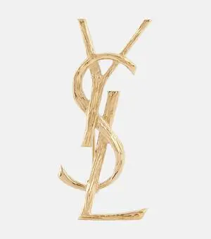 Saint Laurent Monogram Brooch - Gold