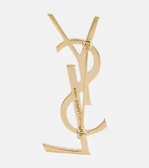Saint Laurent Monogram Brooch - Gold