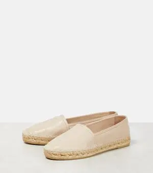 Saint Laurent Monogram Leather Espadrilles - Pink