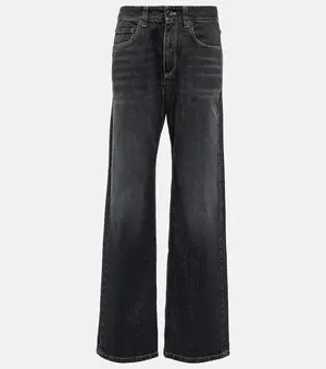 Brunello Cucinelli Embellished Wide-leg Jeans - Grey
