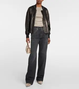 Brunello Cucinelli Embellished Wide-leg Jeans - Grey