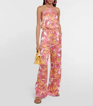 Poupette St Barth Isabelle Printed Jumpsuit - Orange