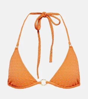 Melissa Odabash Venice Embellished Bikini Top - Orange