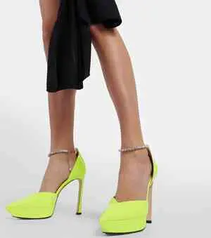 JIMMY CHOO Saeda 125 Embellished Platform Pumps