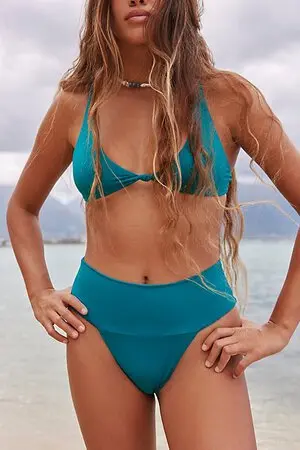 TOAST Banded High-Waisted Bikini Bottom Deep Lake