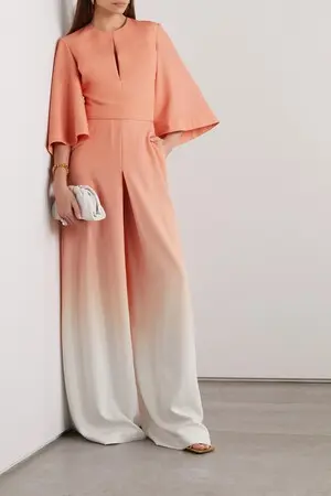 Elie Saab Cutout Dégradé Cady Jumpsuit