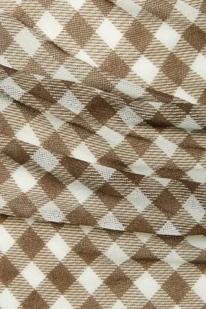 Acne Studios Etwina Ruched Gingham Stretch-knit Mini Dress