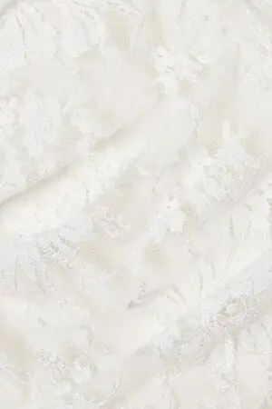 Alessandra Rich Embellished Ruffled Cotton-blend Lace Gown