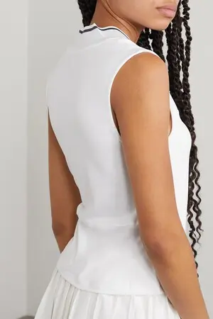 Varley Harcourt Performance Striped Stretch Recycled-jersey Tank