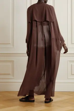 Loewe Paula's Ibiza Belted Tasseled Silk-georgette Maxi Dress