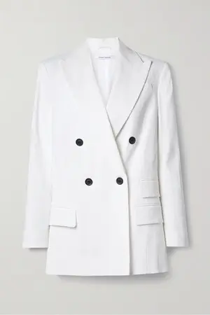 Another Tomorrow Net Sustain Organic Double-breasted Hemp-blend Blazer
