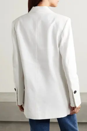 Another Tomorrow Net Sustain Organic Double-breasted Hemp-blend Blazer