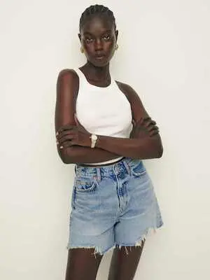REFORMATION Wilder High Rise Relaxed Jean Shorts