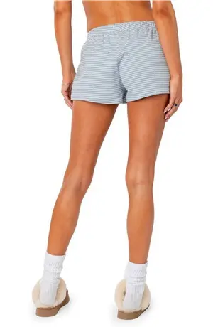 EDIKTED Stripe Stretch Cotton Shorts