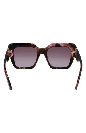 Longchamp 53mm Rectangular Sunglasses - Brown Rose Havana