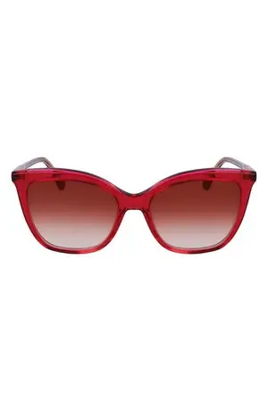 Longchamp Longchamp 53mm Rectangular Sunglasses Fuchsia/rose