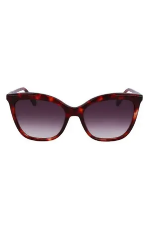 Longchamp 53mm Rectangular Sunglasses - Red Havana
