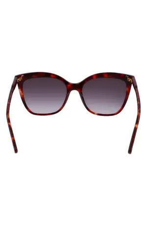 Longchamp 53mm Rectangular Sunglasses - Red Havana